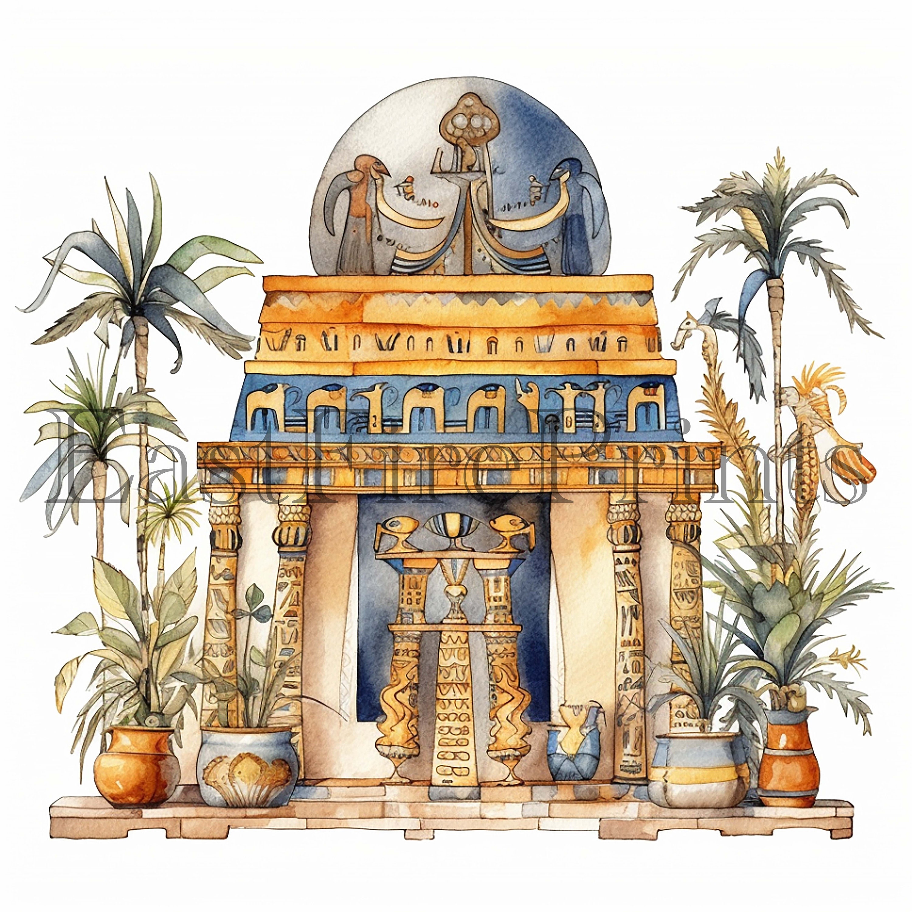 20 Watercolor Ancient Egypt Clipart PNG Pyramids Cleopatra - Etsy UK