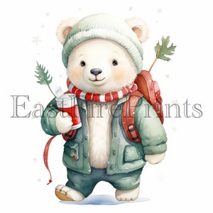 20 Cute Baby Polar Bear Clipart, Christmas Clip Art, High Quality Png ...