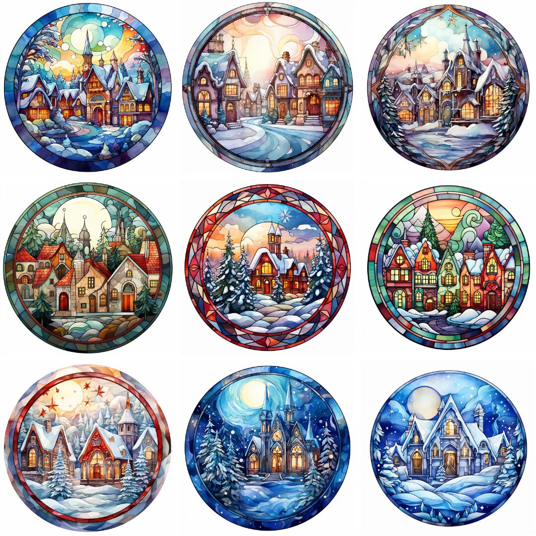 20 Christmas Village Clipart, High Quality Png, Xmas Illustrations ...