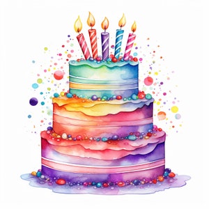 Rainbow Birthday Cake Clipart, High Quality Png Cake Png Dessert ...