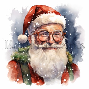 Watercolor Christmas Santa Clipart PNG Files, Winter Holidays Clip Art ...