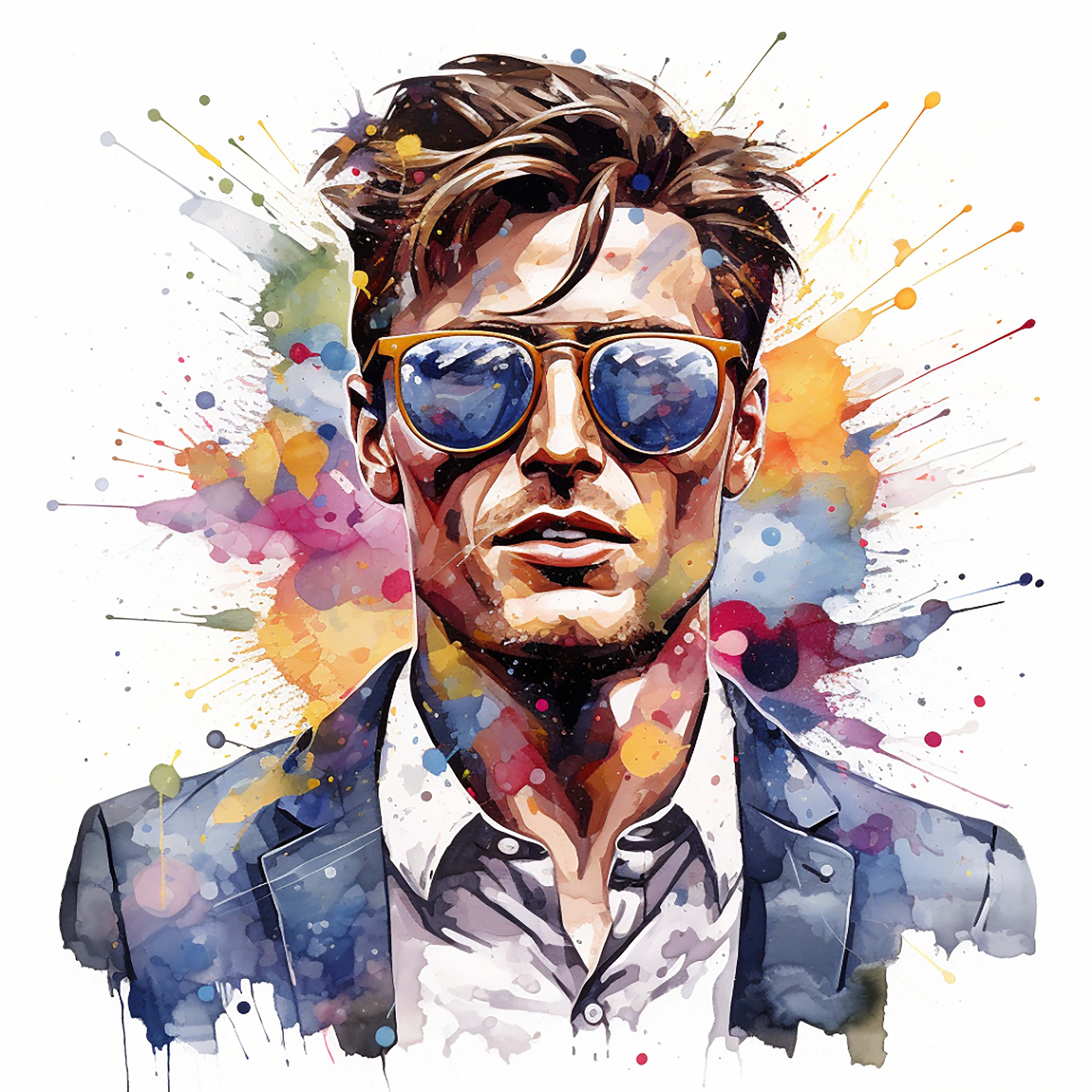 Watercolor Pop Art Man Clipart Pop Art Printables Pop Art - Etsy