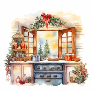 Christmas Kitchen Clipart, Xmas Clipart, Cooking Clipart, Christmas Png ...