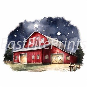 20 Watercolor Red Barn Clipart Bundle | Farmhouse Illustrations ...