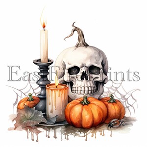 Watercolor Halloween Candle Clipart PNG, Spooky, Fall Candles Clip Art ...