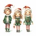 Watercolor Vintage Christmas Elves Clipart Retro Elf - Etsy