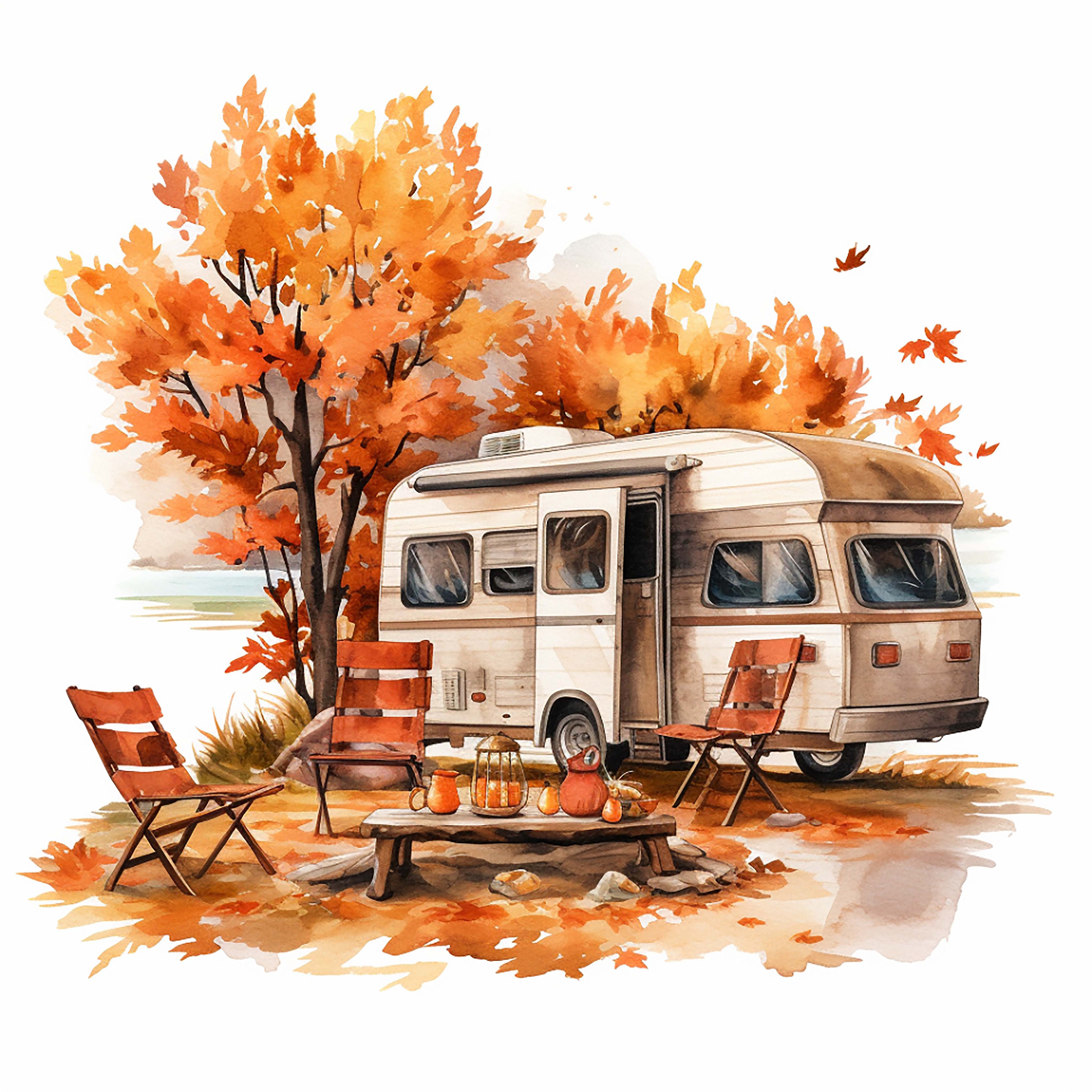 Autumn Campers Clipart Autumn Png Fall Clipart Camping - Etsy