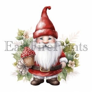 Watercolor Christmas Gnome Clipart, High Quality Png, Xmas Winter Clip ...
