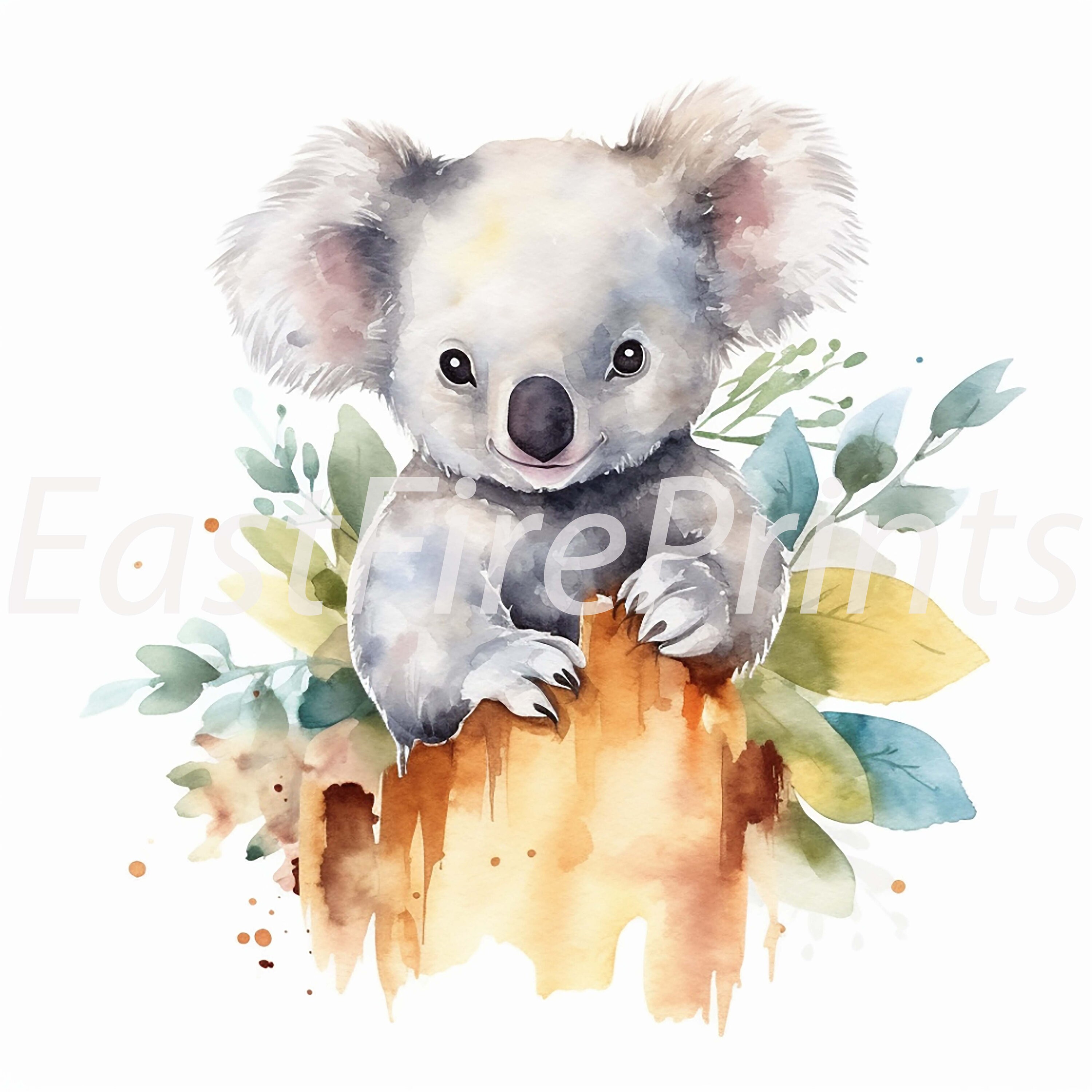 20 Watercolor Koala Bear Clipart Set Cute Koala PNG Koala - Etsy