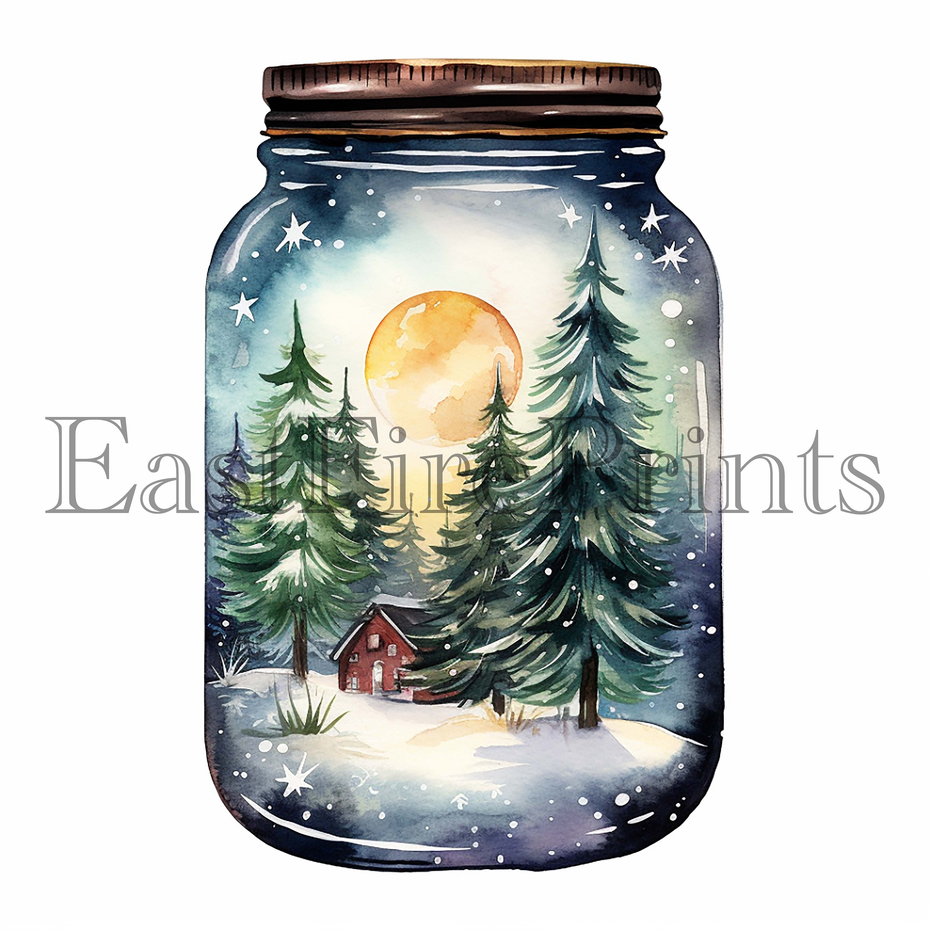 20 Christmas in a Jar Clip Art High Quality Png Glass Jar - Etsy