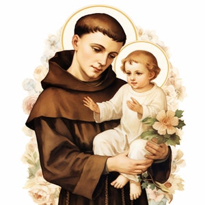 Watercolor Saint Anthony Clipart, Religious Art Catholic Sublimation ...
