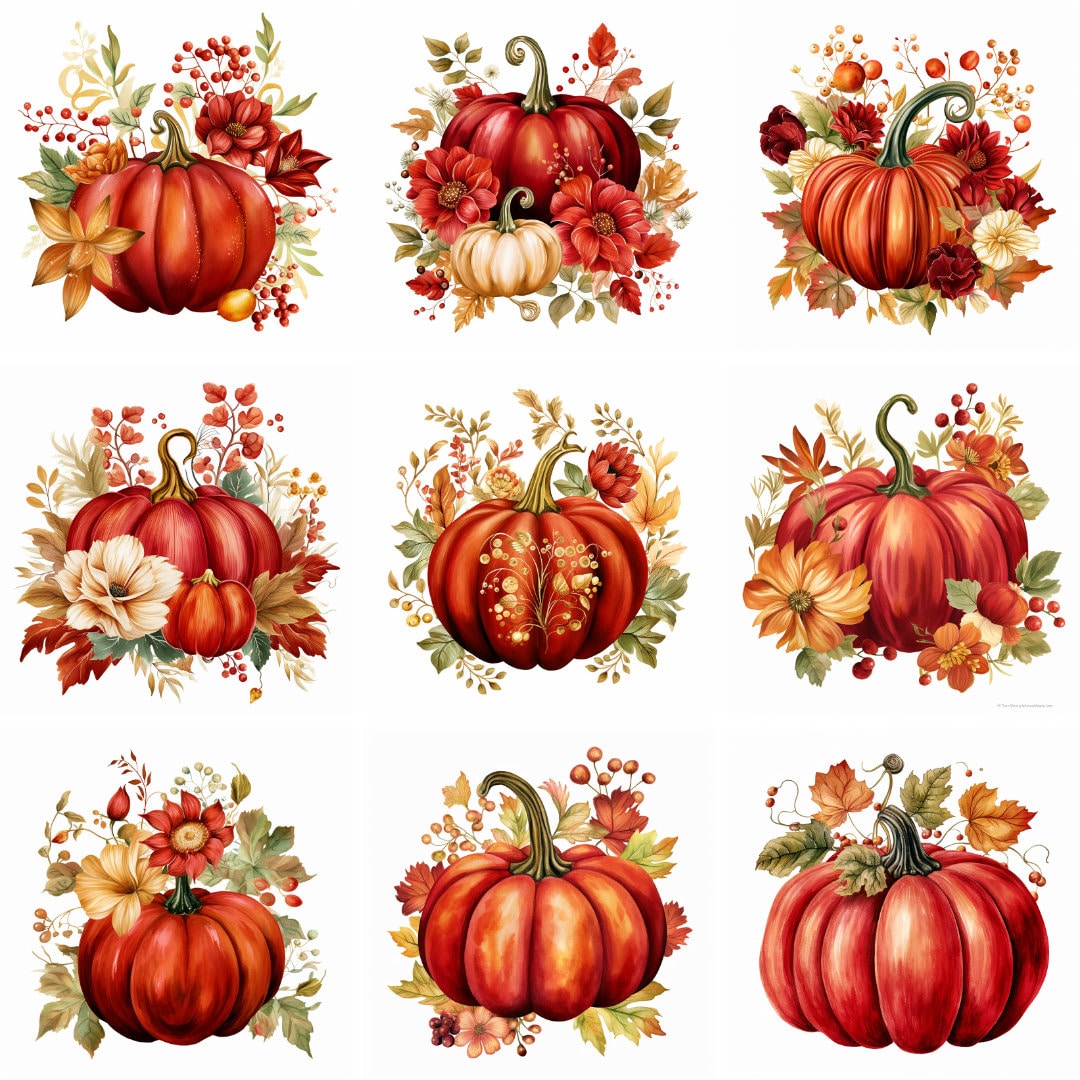 200 Pumpkin Watercolor Clipart Bundle Halloween Fall Clip - Etsy