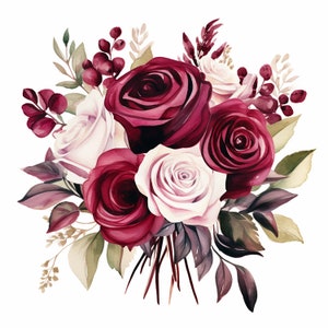Burgundy Rose Clipart, High Quality PNG, Floral Clipart, Rose PNG ...