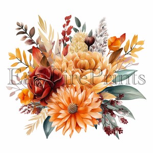 Watercolor Autumn Floral Clipart, High Quality Png, Autumn Bouquets ...