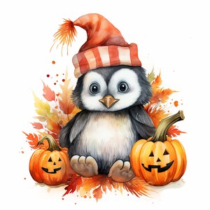 Fall Penguin Clipart, High Quality Png, Kids Clipart, Nursery ...