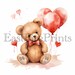 Watercolor Teddy Bear Clipart, High Quality Png, Love Printable, Teddy ...