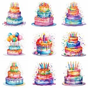 Rainbow Birthday Cake Clipart, High Quality Png Cake Png Dessert ...