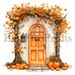 Autumn Orange Door Clipart, Halloween Png, Autumn Clipart, Pumpkin ...