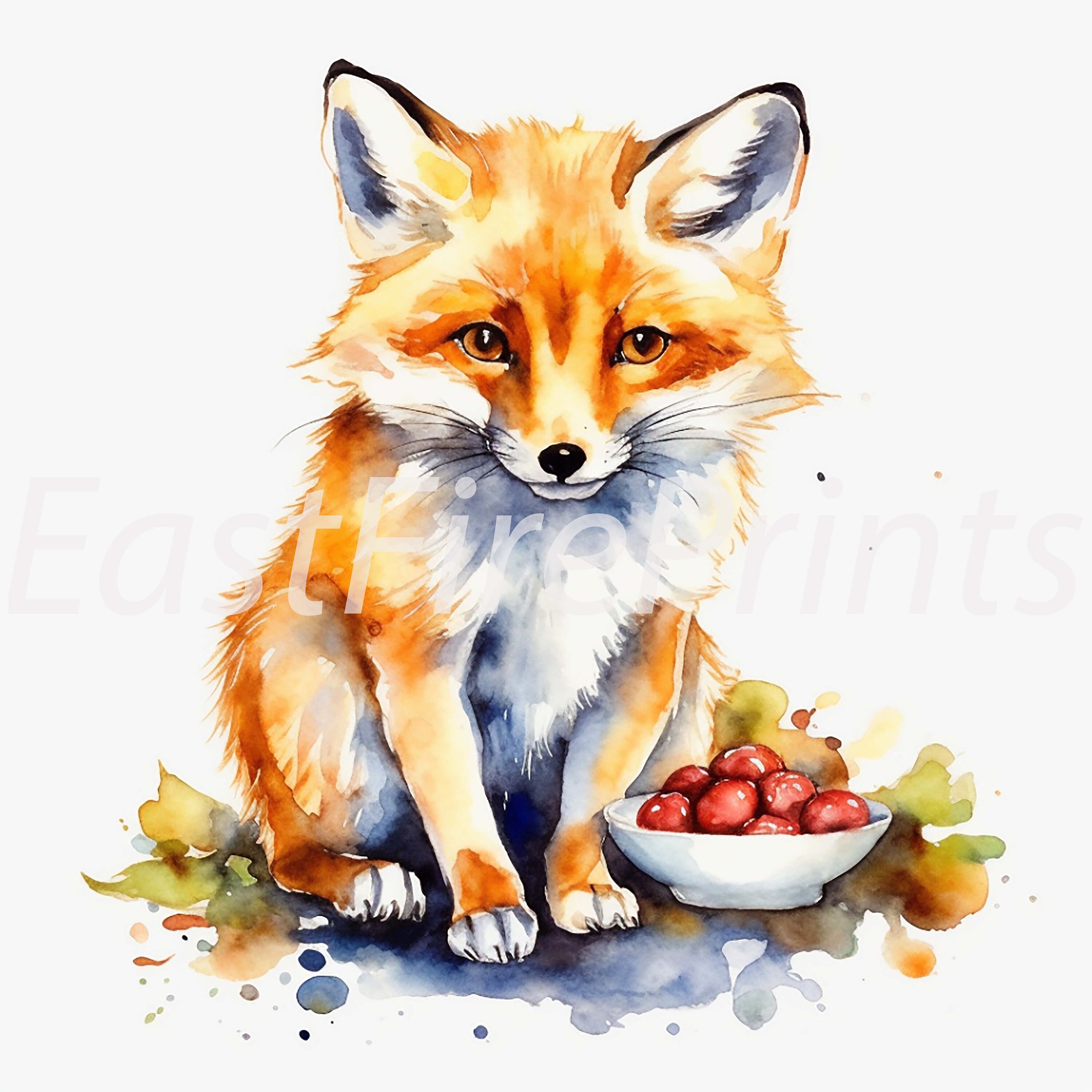 20 Watercolor Fox Clipart Set Animal Portrait Images - Etsy