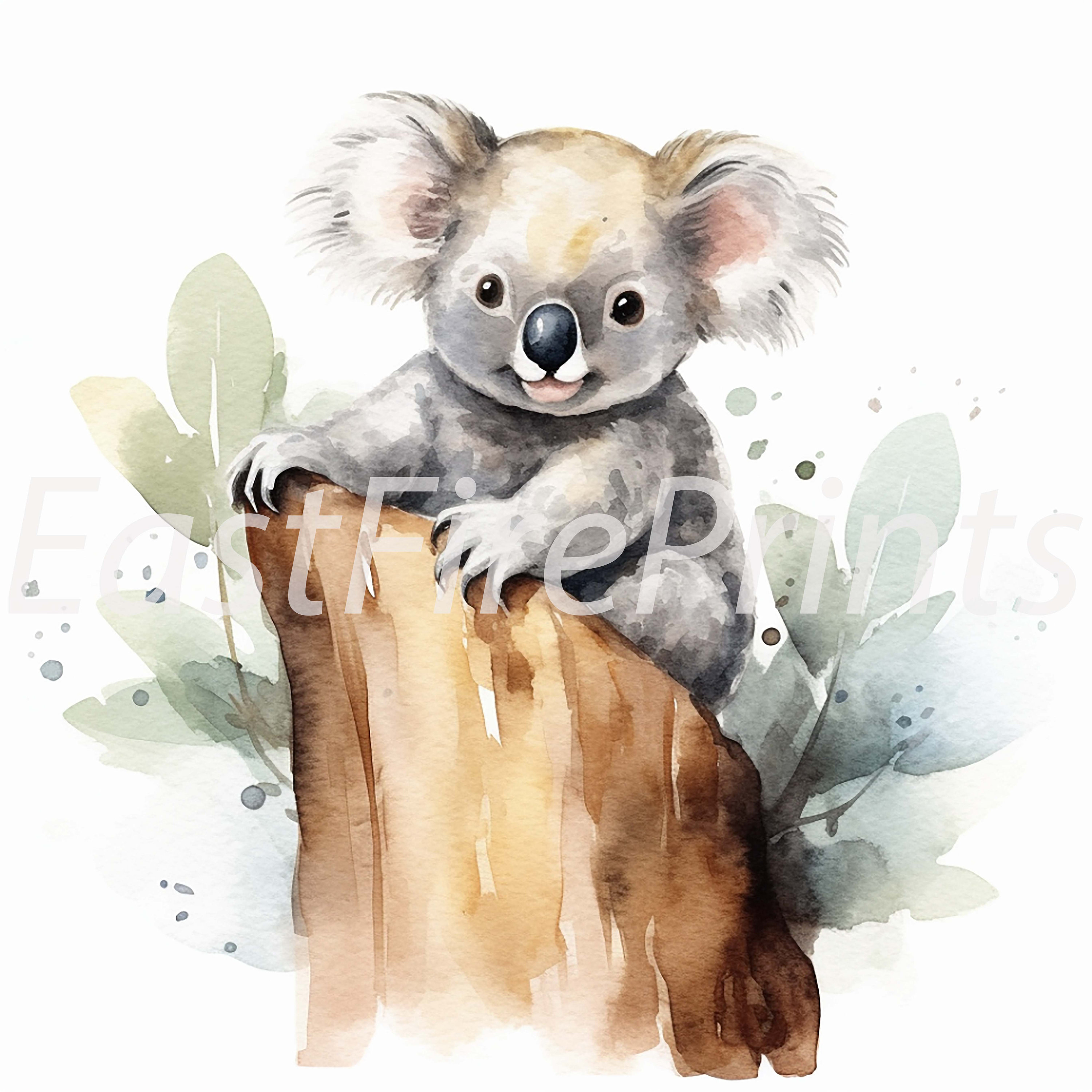 20 Watercolor Koala Bear Clipart Set Cute Koala PNG Koala - Etsy