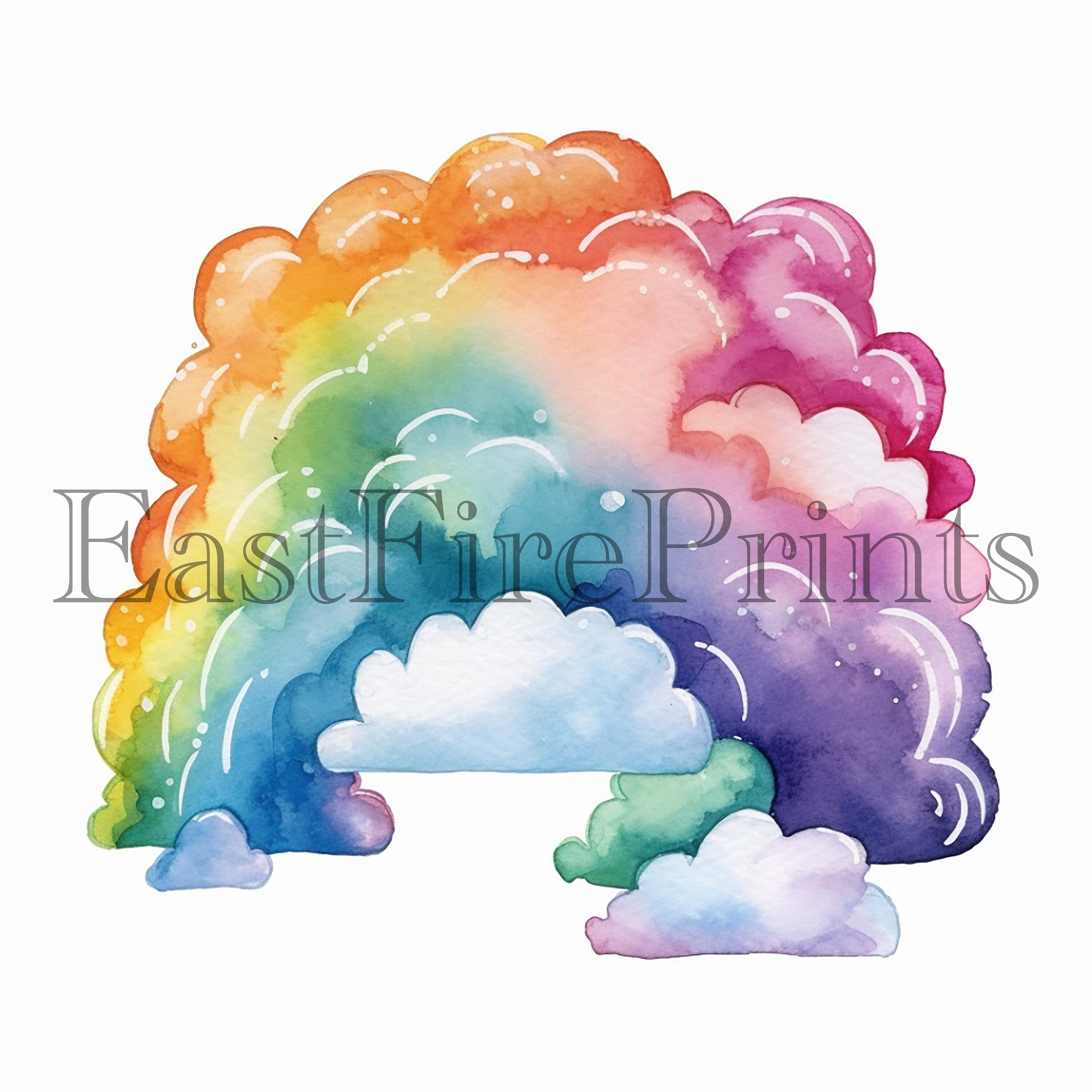 20 Watercolor Rainbow Clipart PNG Baby Shower Digital - Etsy