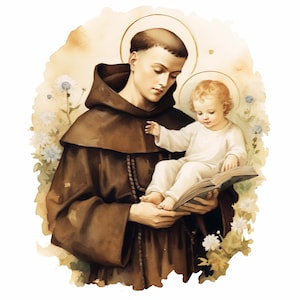 Saint Anthony Clipart, High Quality Png Catholic Sublimation Art ...