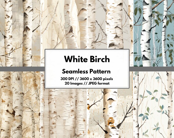 8.5 X 11 Birch Bark Digital Paper, Birch Bark Textures, White Birch ...