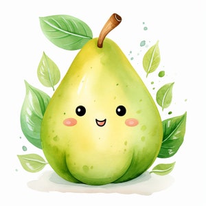 Cute Pear Clipart, High Quality PNG Cute Clipart Nursery Decor Pear Png ...