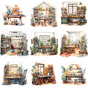 Art Studio Clipart, High Quality Png, Scenic Clipart, Cozy Room ...