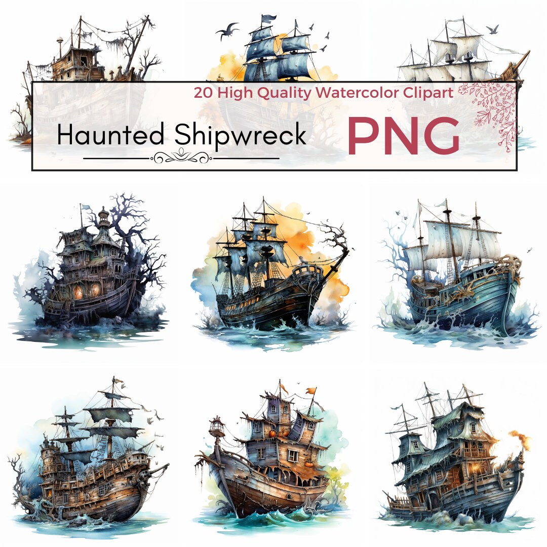 Haunted Shipwreck Clipart, High Quality Png Halloween Graphics Spooky ...