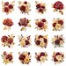 Maroon and Gold Rose Clipart Watercolor Clipart Floral - Etsy