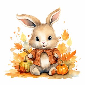 Autumn Bunny Clipart, High Quality Png Fall Clipart Autumn Art Cute ...