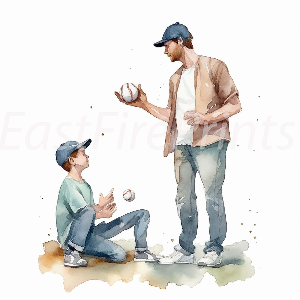 Watercolor Fathers Day Clipart Set of 10 Card Making High - Etsy