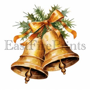Watercolor Christmas Bells Clipart PNG Files, High Quality Xmas Clip ...