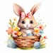 Easter Bunny Basket Clipart High Quality PNG Easter Clipart - Etsy