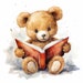 Teddy Bear Reading Clipart, High Quality PNG, Cute Nursery Clipart ...