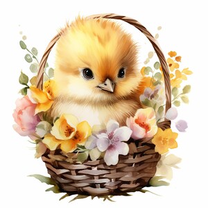 Watercolor Easter Egg Basket Clipart, High Quality JPG, Easter Clipart ...
