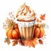 Watercolor Autumn Ice Cream Clipart, Dessert Art, Halloween Clipart ...