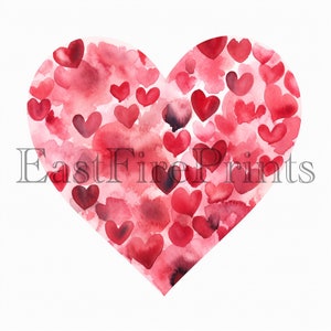 Watercolor Valentines Day Heart Clipart, High Quality Png, Love Heart ...