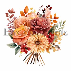 Watercolor Autumn Floral Clipart, High Quality Png, Autumn Bouquets ...