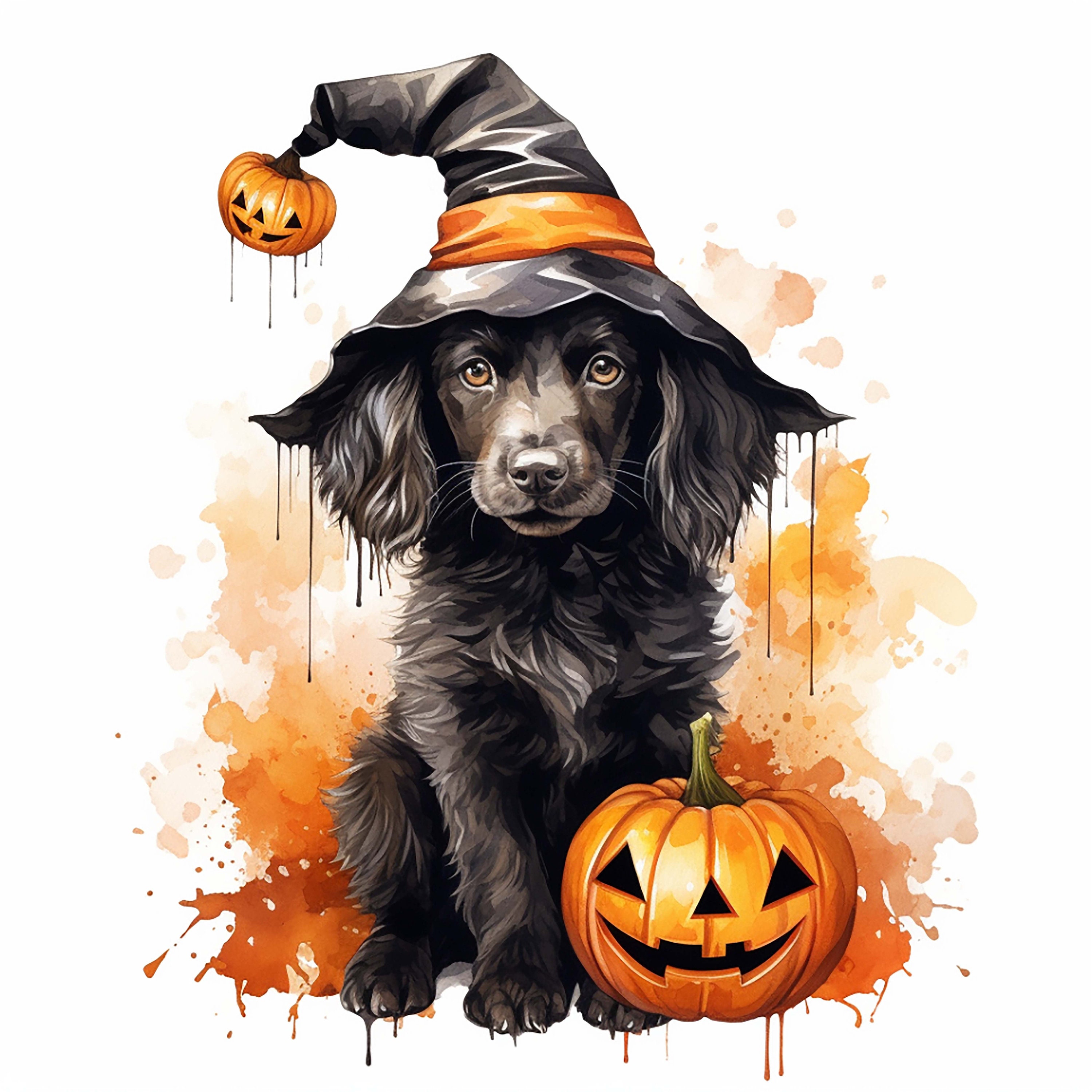 Watercolor Halloween Dog Clipart Cute Clipart Halloween Jpg - Etsy