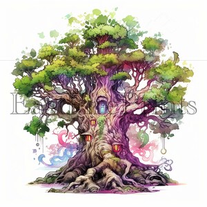 20 Watercolor Fantasy Tree Clipart | Magical Trees, Enchanted Forests ...