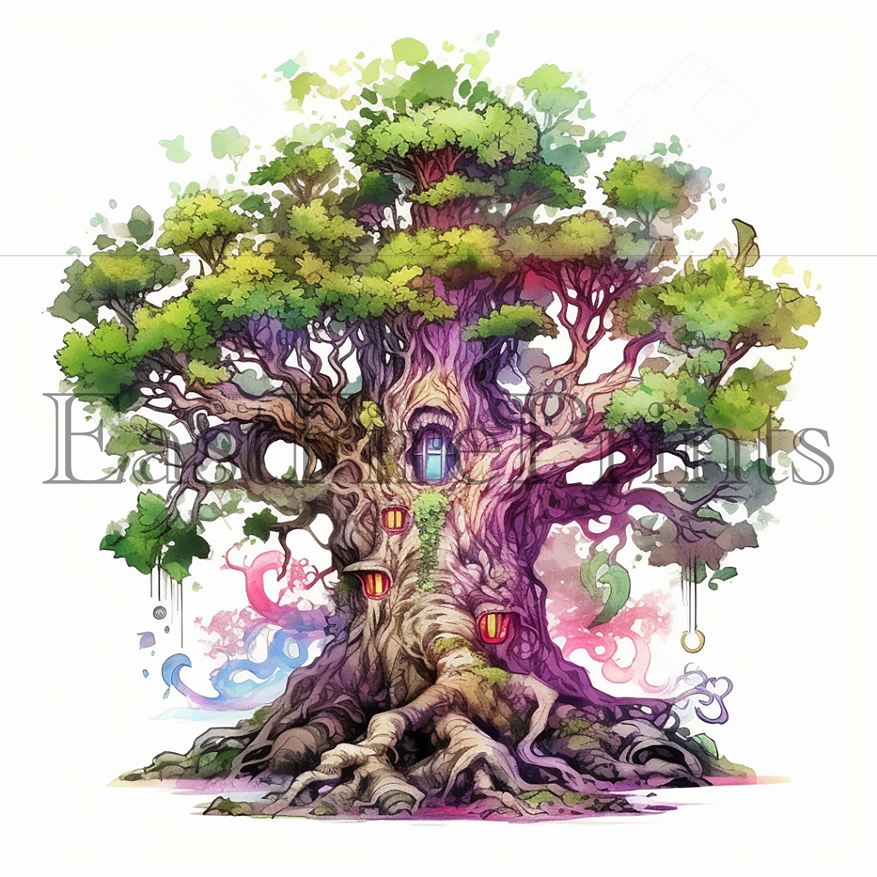 20 Watercolor Fantasy Tree Clipart Magical Trees Enchanted - Etsy