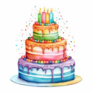 Rainbow Birthday Cake Clipart, High Quality Png Cake Png Dessert ...