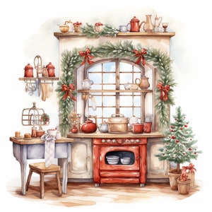 Christmas Kitchen Clipart, Xmas Clipart, Cooking Clipart, Christmas Png ...