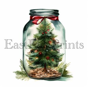 20 Christmas in a Jar Clip Art, High Quality Png, Glass Jar Winter Xmas ...