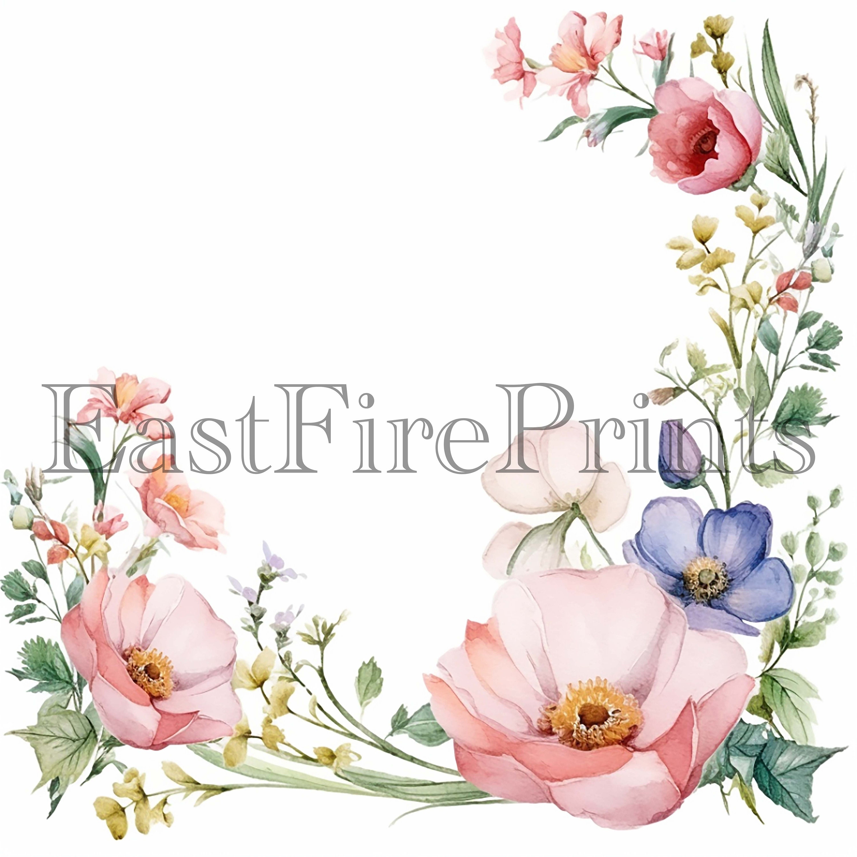 20 Watercolor Floral Border Clipart Botanical Clipart - Etsy