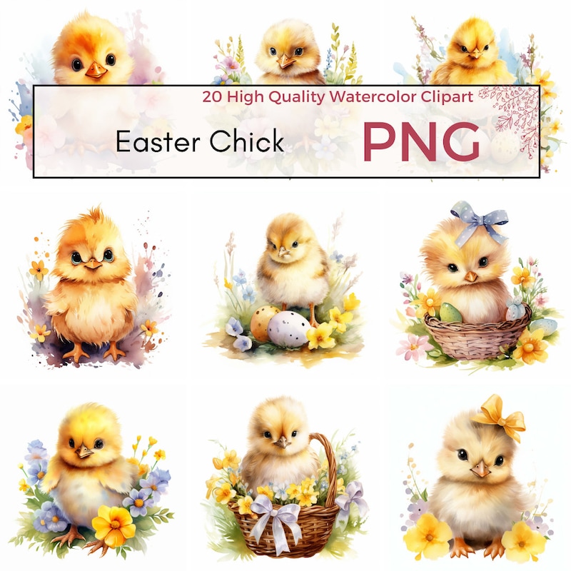 Easter Chick Clipart - Etsy