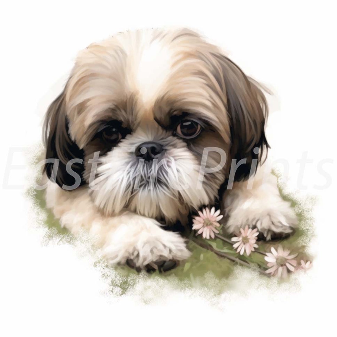 Set of 10 Shih Tzu Clipart Dog Illustrations Card Making - Etsy