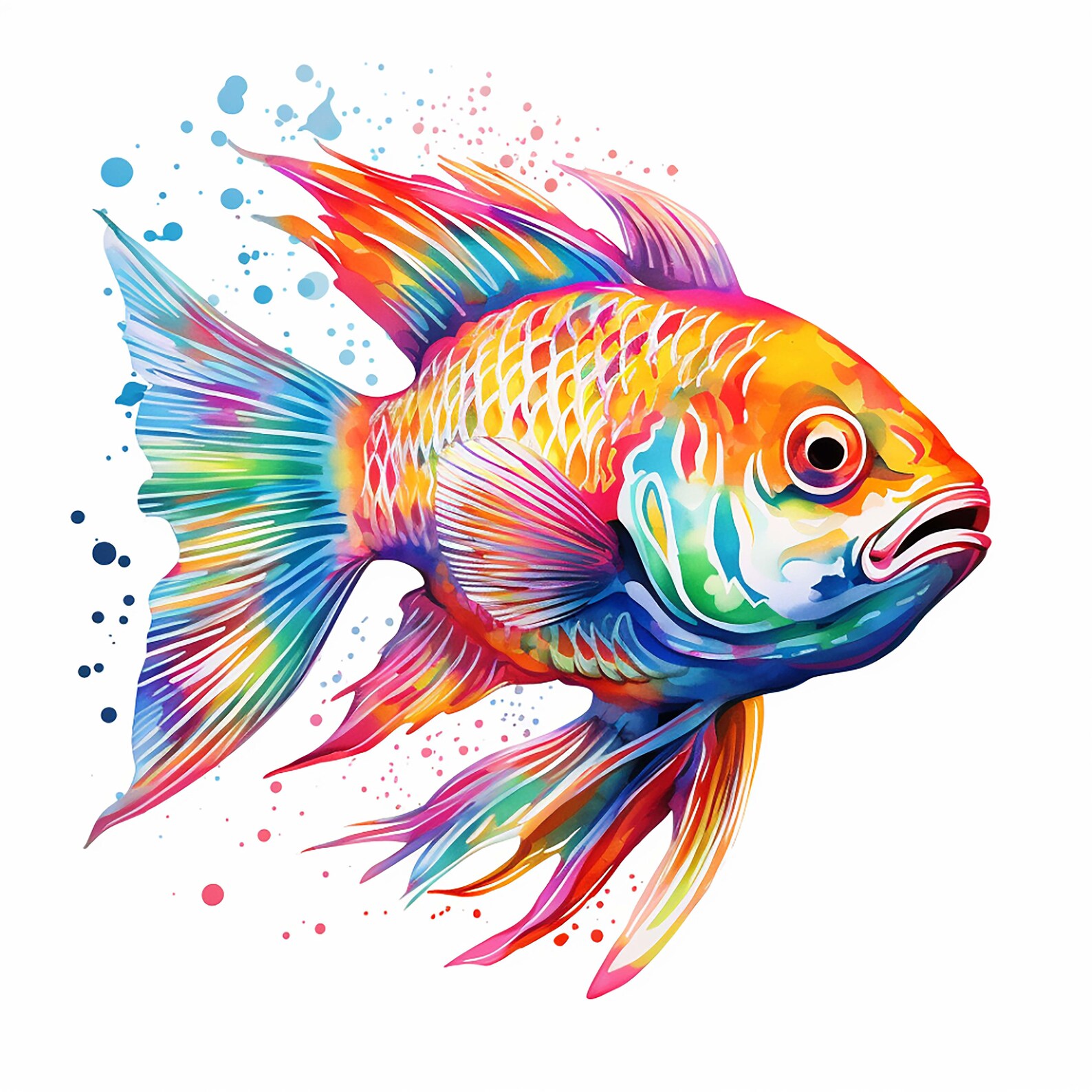Pop Art Fish Clipart Fish Png Colorful Fish Clipart Pop Art - Etsy UK